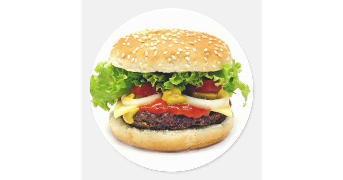 Cheeseburger Classic Round Sticker | Zazzle