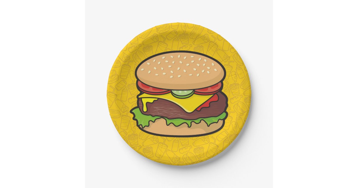 Cheeseburger Paper Plates | Zazzle