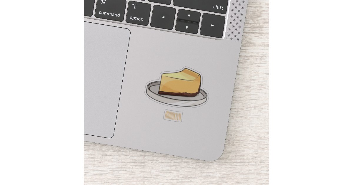 Cheesecake cartoon illustration sticker | Zazzle