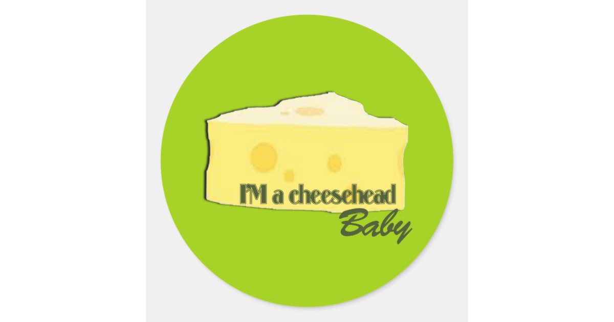 cheesehead baby classic round sticker | Zazzle