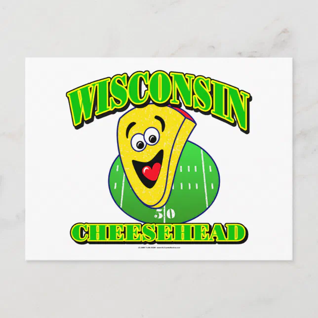 CheeseHead Cartoon Postcard | Zazzle