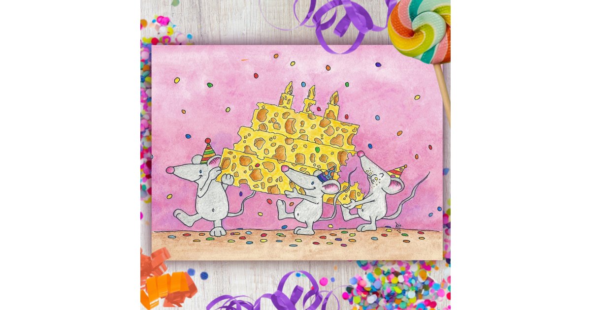 CHEESY BIRTHDAY WISHES postcard by Nicole Janes | Zazzle