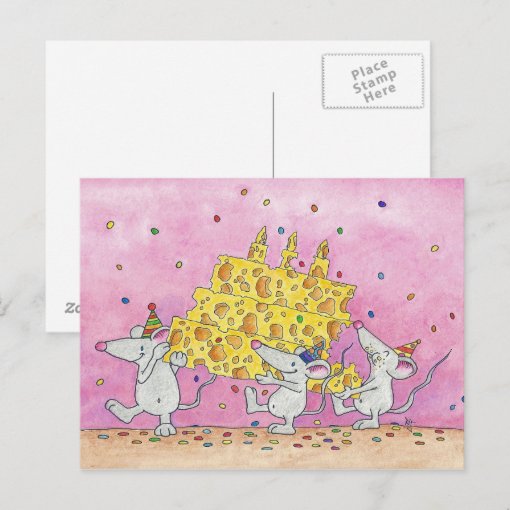 CHEESY BIRTHDAY WISHES postcard by Nicole Janes | Zazzle
