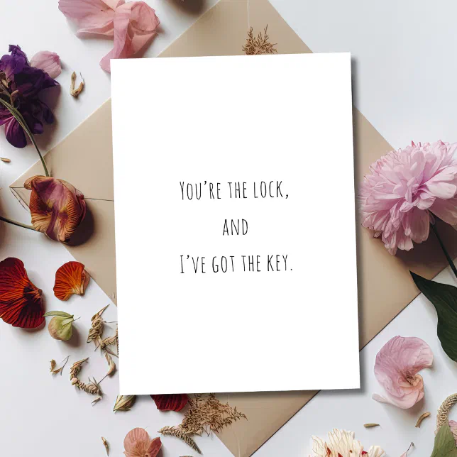 Cheesy Dirty Lock & Key Funny Adult Valentine Holiday Card | Zazzle