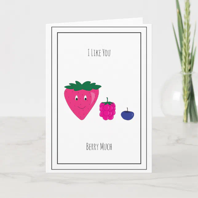 Cheesy Valentine's Day Card - Berries | Zazzle