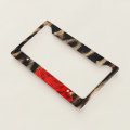 CHEETAH and RED ROSE License Plate Frame | Zazzle