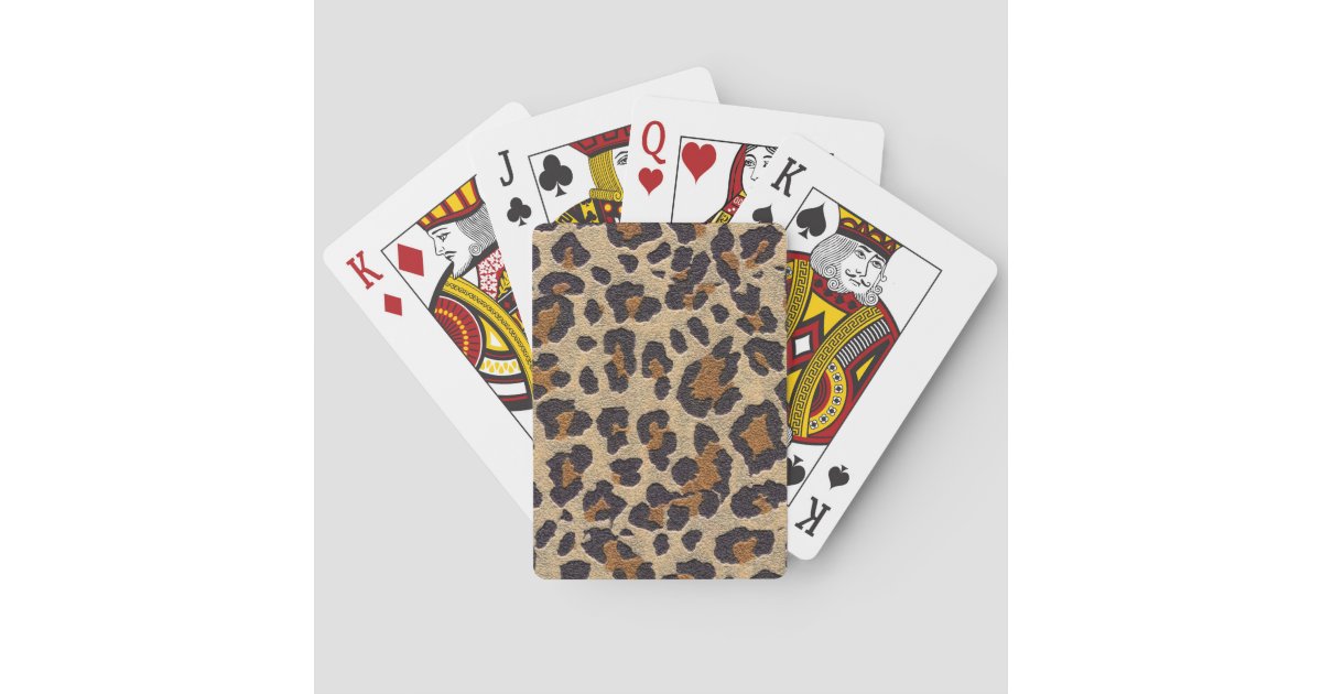 Cheetah Animal Print Playing Cards | Zazzle