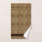 Cheetah Animal Print with Gold Trimmed Brown Band Bath Towel Set | Zazzle