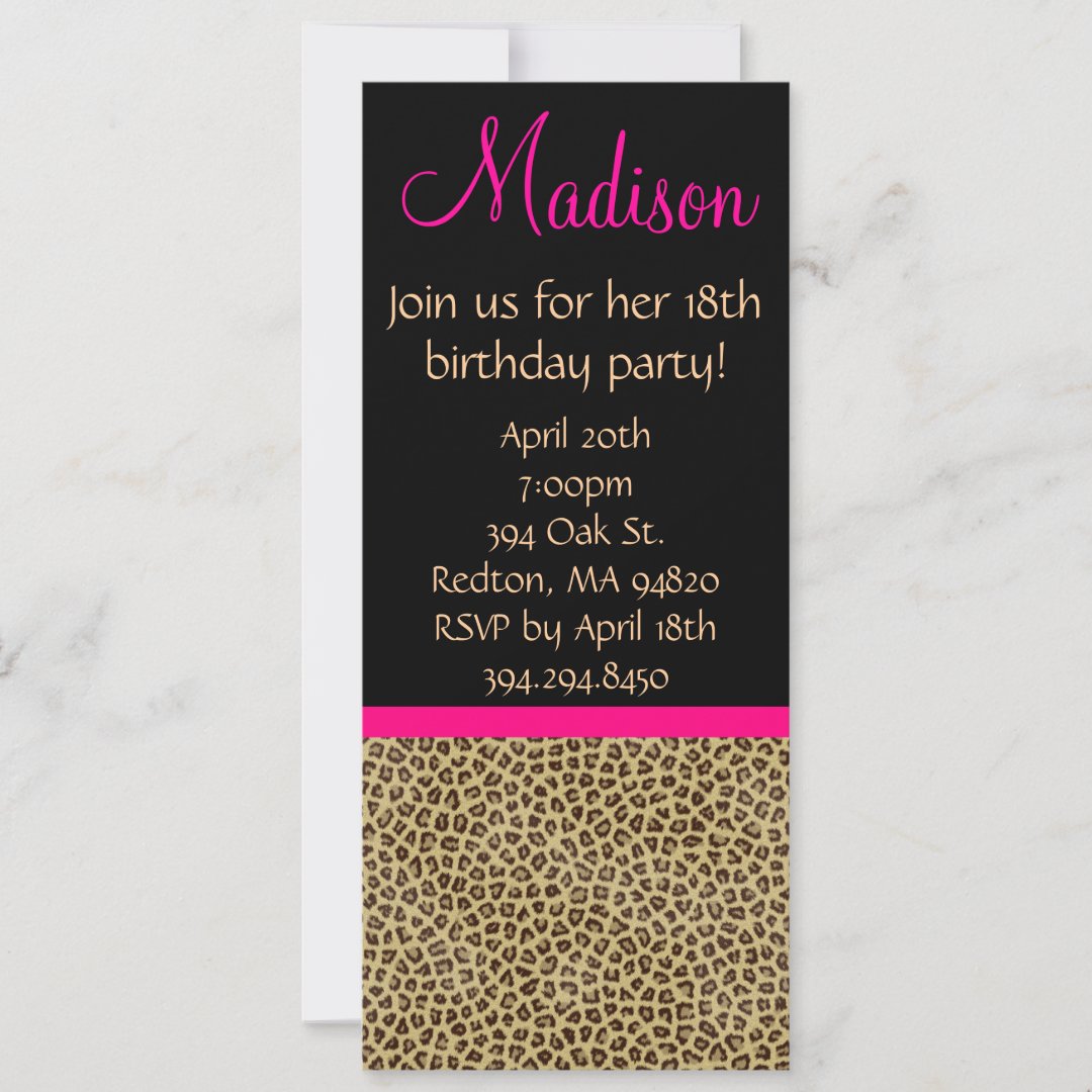 Cheetah Birthday Invitation | Zazzle