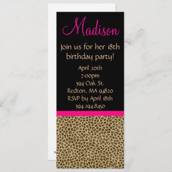 Cheetah Birthday Invitation | Zazzle