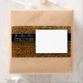 Cheetah Black Gold Glitter Leopard Animal Print Label | Zazzle