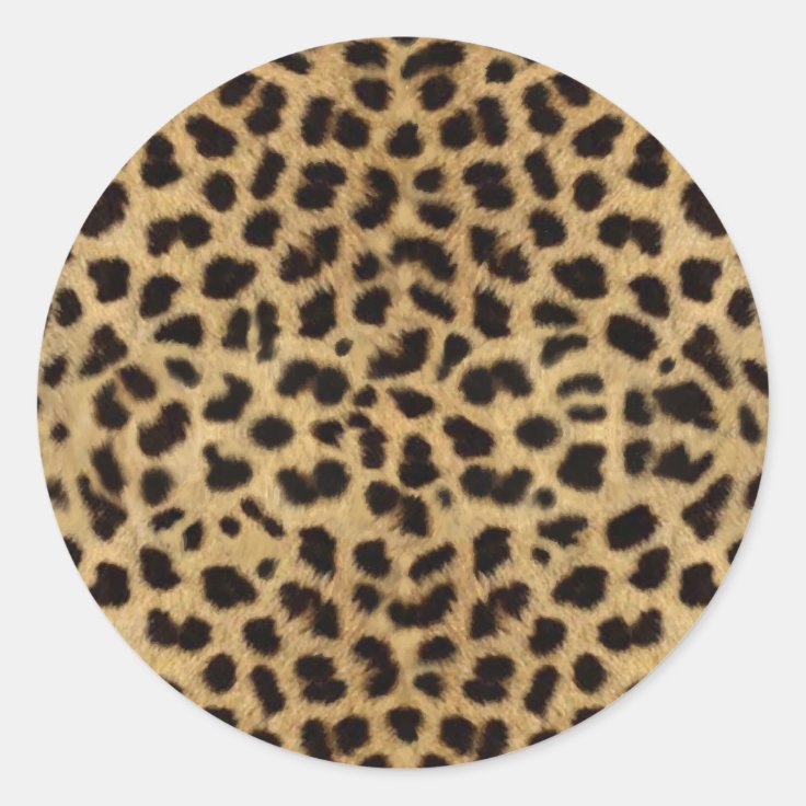 Cheetah Fur Pattern, Cheetah Print Classic Round Sticker | Zazzle