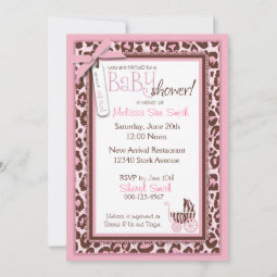 Cheetah Girl Invitation Card Pink A | Zazzle