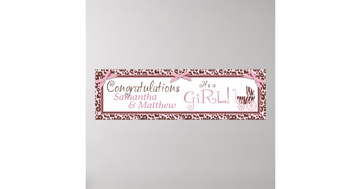 Cheetah Girl Party Banner B Poster | Zazzle
