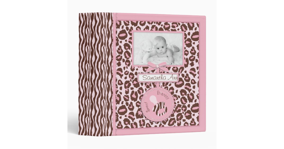 Cheetah Girl Photo Album Pink B Binder | Zazzle
