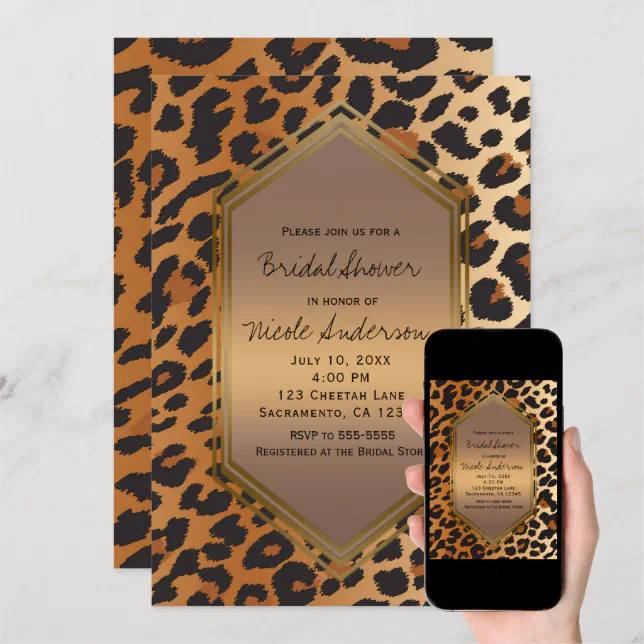 Cheetah Leopard Wild Animal Print Exotic Invitation | Zazzle