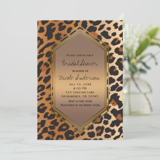 Cheetah Leopard Wild Animal Print Exotic Invitation | Zazzle