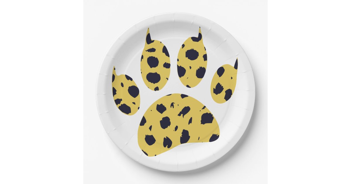 Cheetah Paw Print Paper Plates | Zazzle