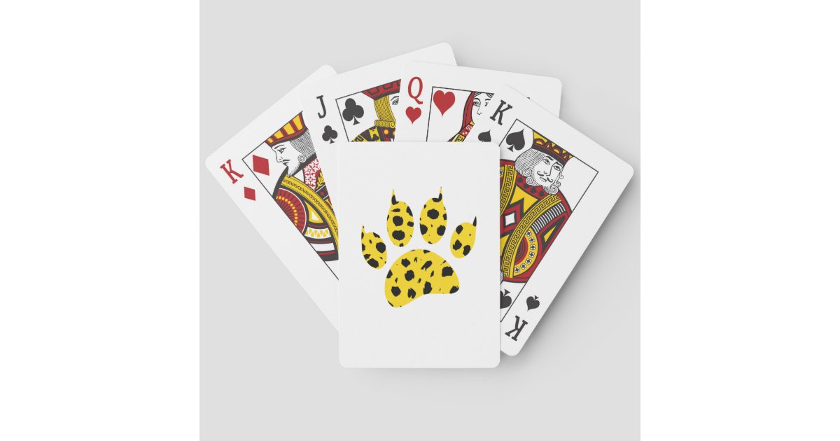 Cheetah Paw Print Poker Cards | Zazzle