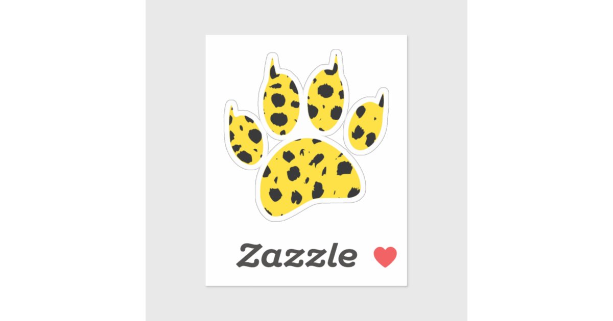 Cheetah Paw Print Sticker | Zazzle