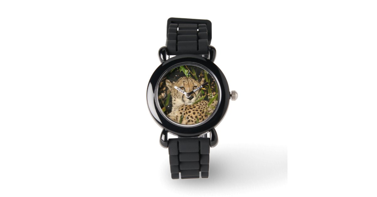 Cheetah photograph watch | Zazzle