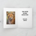 Cheetah Portrait Happy Birthday Name Card | Zazzle