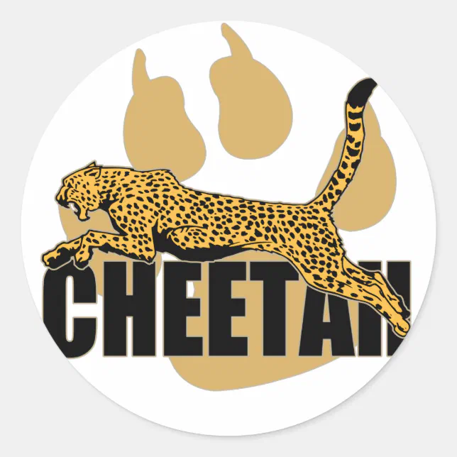 Cheetah Power Classic Round Sticker | Zazzle