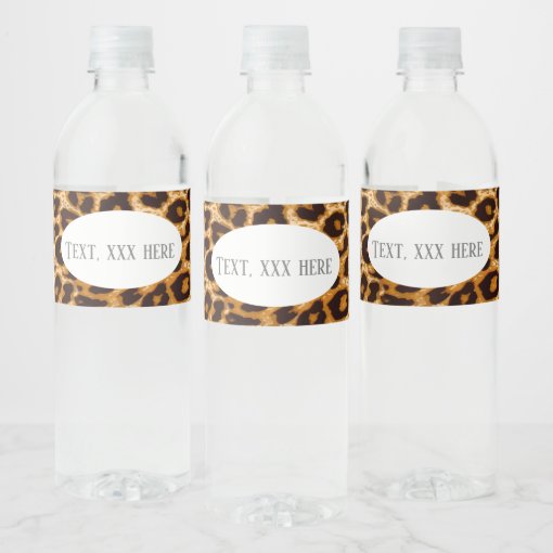 cheetah print, animal print, Leopard ,cheetah Water Bottle Label | Zazzle