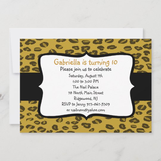 Cheetah Print Birthday Invitation | Zazzle.com