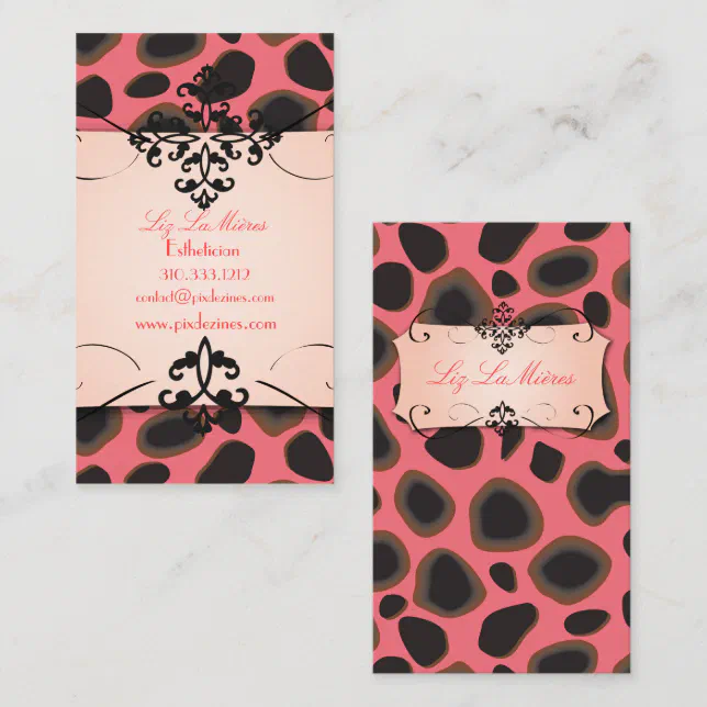 Cheetah print business cards | Zazzle
