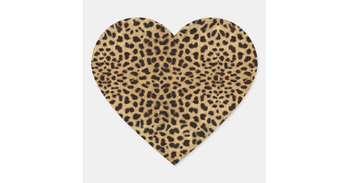 Cheetah Print Heart Sticker | Zazzle