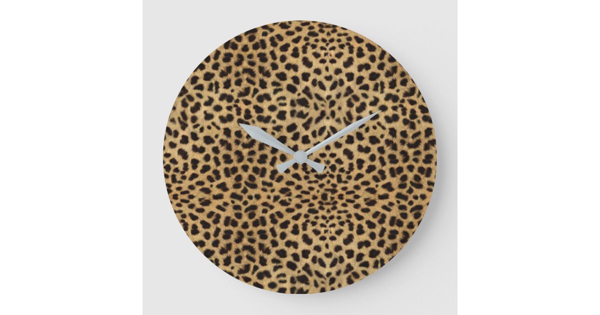 Cheetah Print Large Clock | Zazzle