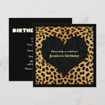 Cheetah Print Party Invitation | Zazzle