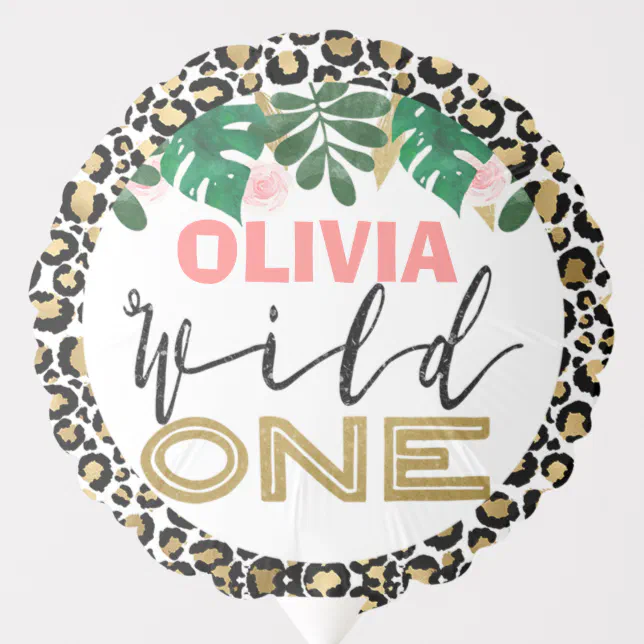 Cheetah Print Wild One Birthday Party Balloon | Zazzle