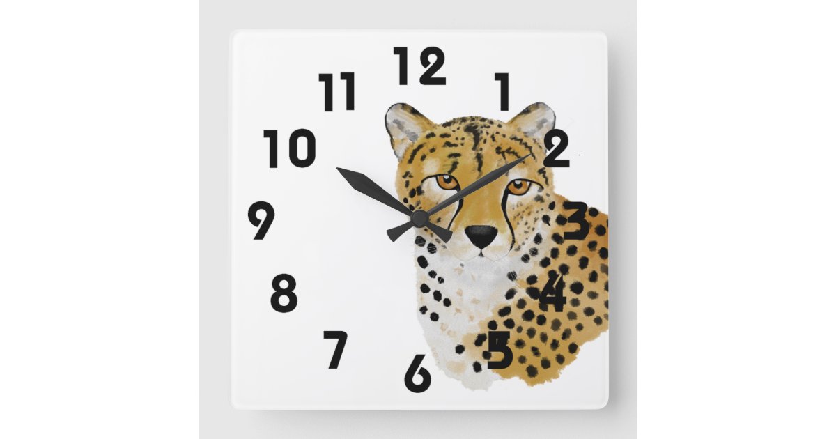 Cheetah Wall Clock | Zazzle