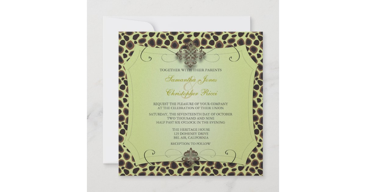 Cheetah, Wedding Invitations (premium gold stock) | Zazzle