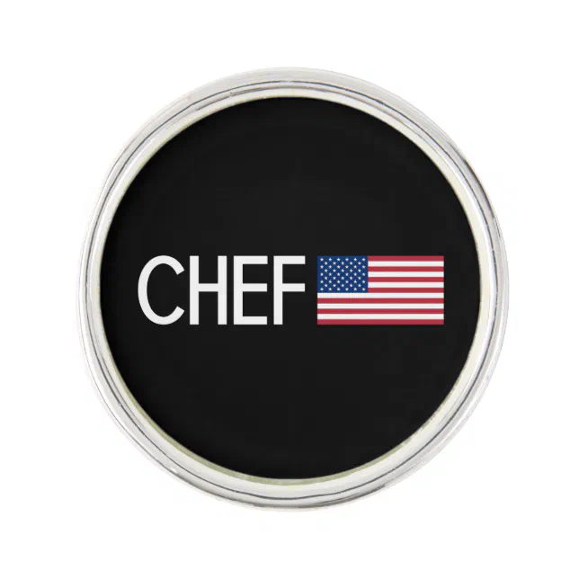 Chef & American Flag Lapel Pin | Zazzle