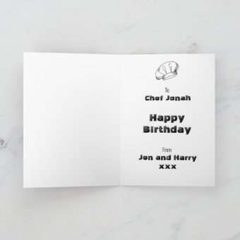 Chef and Cook Happy Birthday Culinary School Card | Zazzle