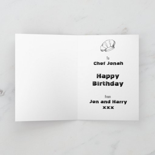 Chef and Cook Happy Birthday Culinary School Card | Zazzle
