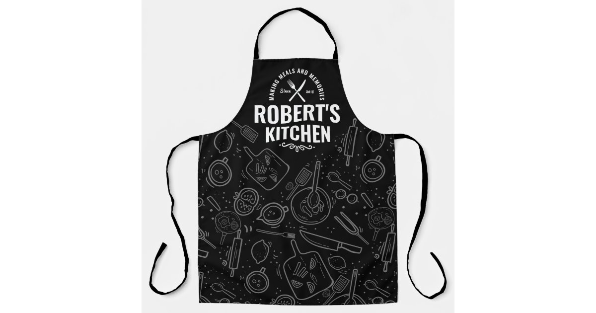 Chef Apron with Custom Name Men Personalized Gifts | Zazzle