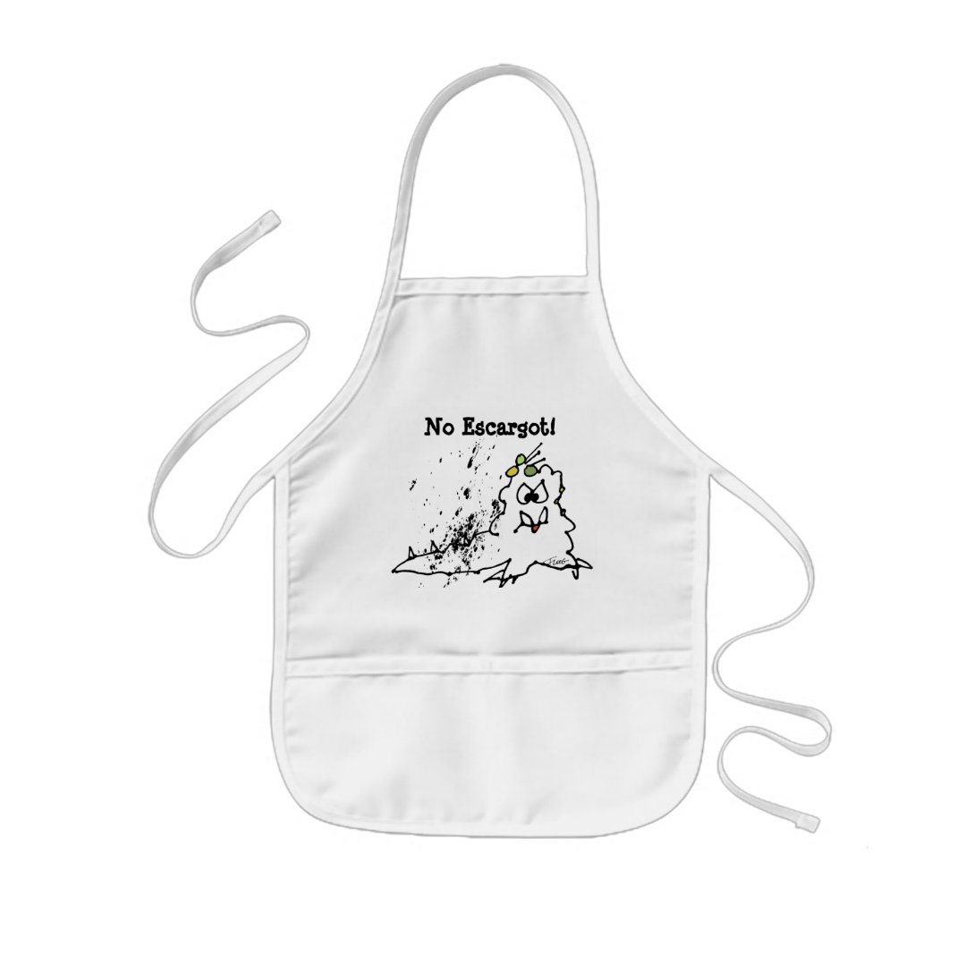 Chef aprons funny for kids custom cartoon slug | Zazzle