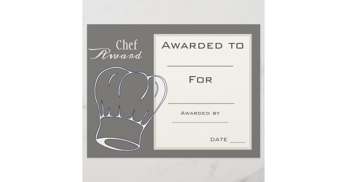 Chef award cooking award | Zazzle