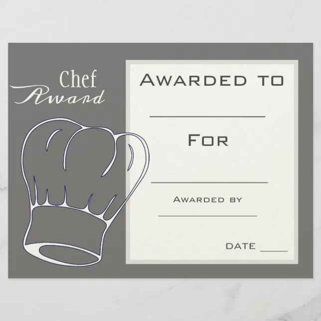 Chef award cooking award | Zazzle