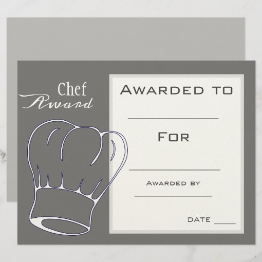 Chef award cooking award | Zazzle