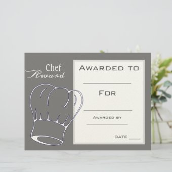 Chef award cooking award | Zazzle