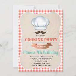 Chef birthday party invitation | Zazzle