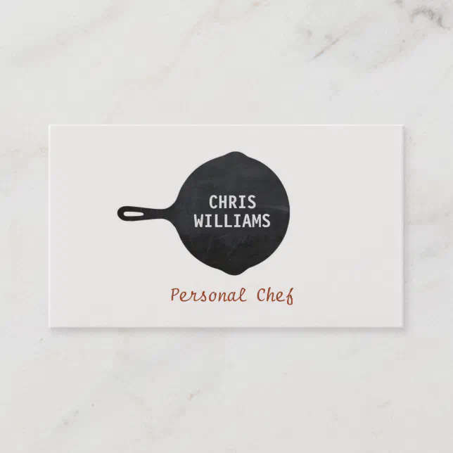 Chef Cast Iron Frying Pan Country Cooking Business Card | Zazzle
