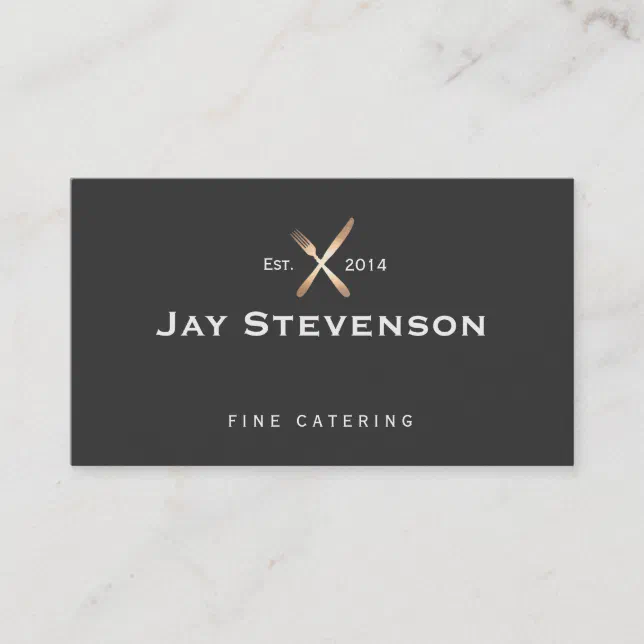 Chef, Catering Gold and Black Culinary Logo Business Card | Zazzle