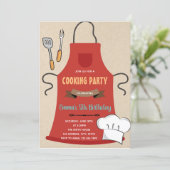 Chef cooking birthday card invitation | Zazzle