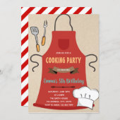 Chef cooking birthday card invitation | Zazzle